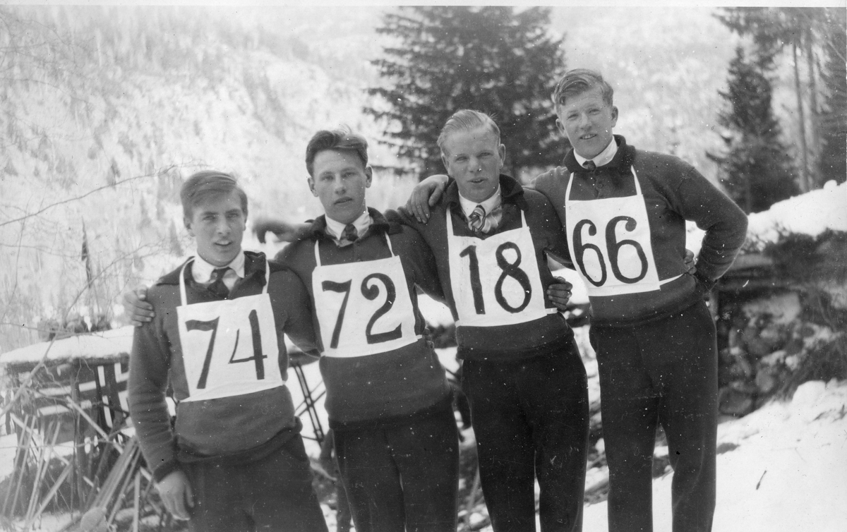 Sigmund Guttormsen, Olaf Ulland, Sigmund og Birger Ruud under ...