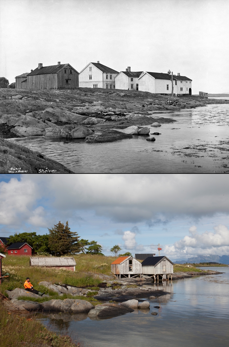 Refotografering. Skålvær i Alstahaug, Nordland. Fotografert 1938 og ...