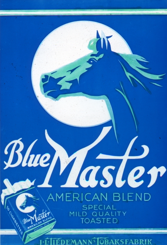 Reklame for Blue Master sigaretter fra Tiedemann. - Norsk Folkemuseum ...
