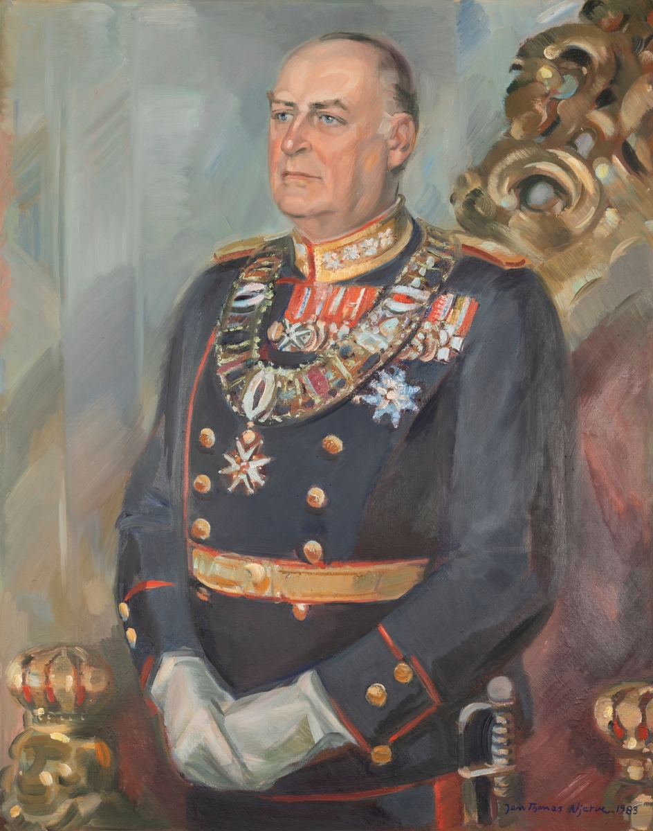 Kong Olav V [Olje på lerret] - Stortingets kunstsamling / DigitaltMuseum