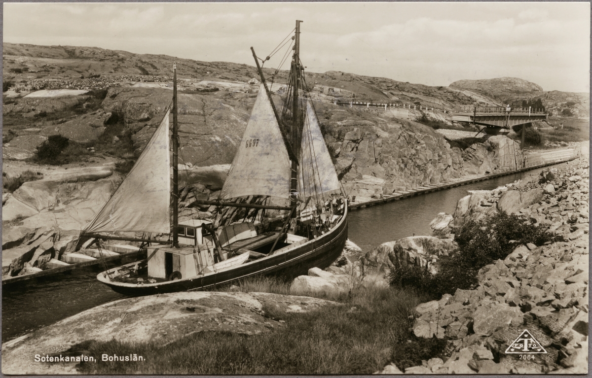 Sotekanalen sydväst om Hunnebostrand. - Järnvägsmuseet / DigitaltMuseum