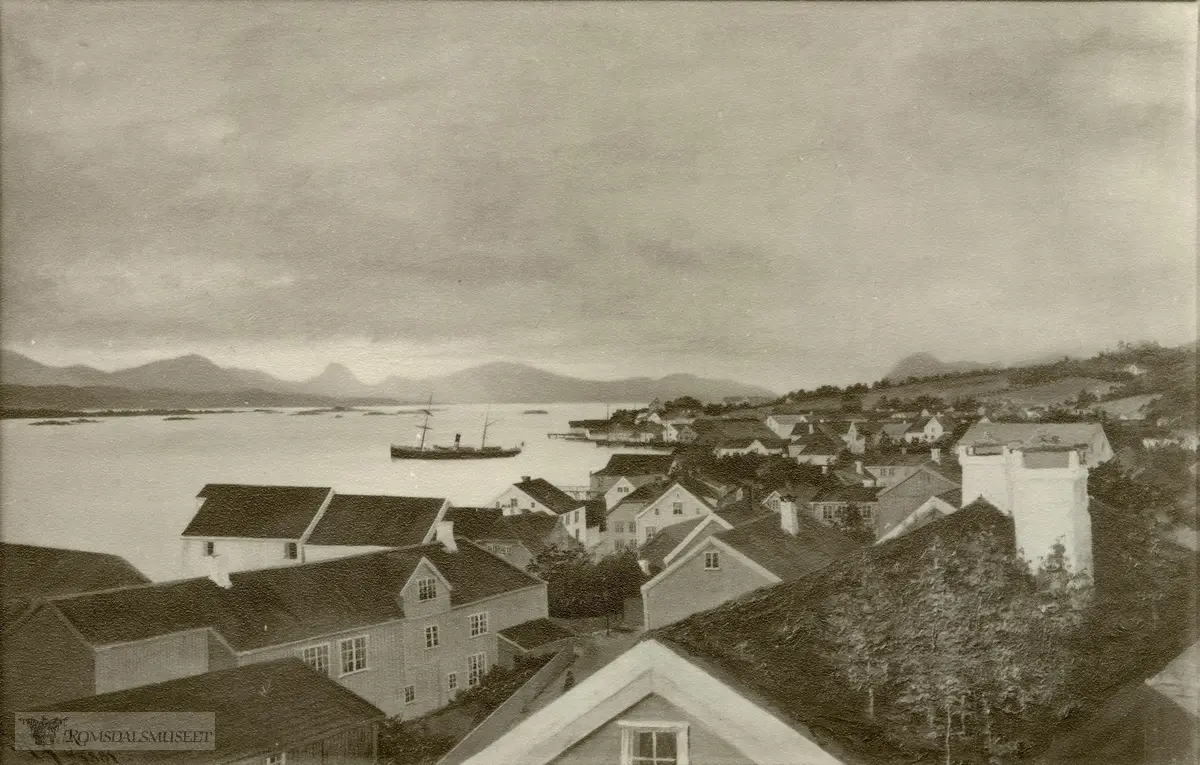 Molde sentrum.Tegning - Romsdalsmuseet / DigitaltMuseum