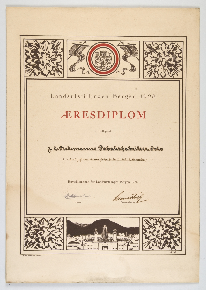 Diplom - Norsk Folkemuseum / DigitaltMuseum